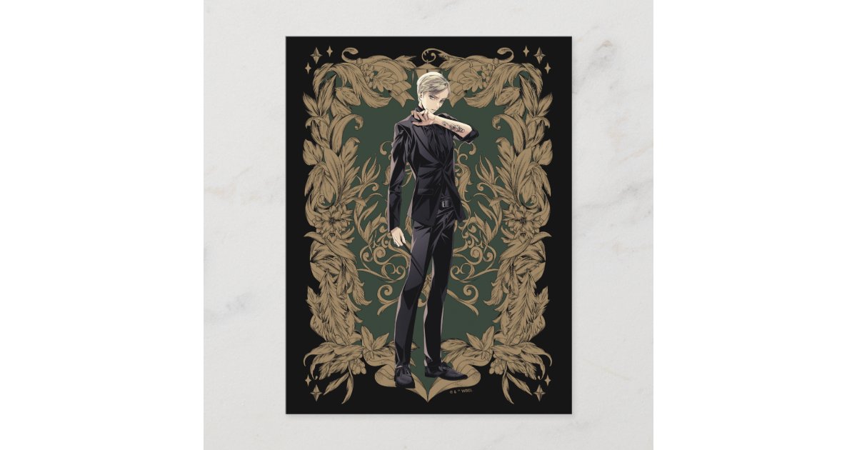 Anime Draco Malfoy Ornate Frame Postcard | Zazzle