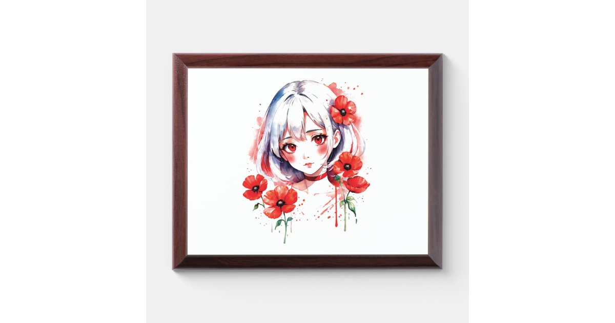 Anime Girl Award Plaque | Zazzle