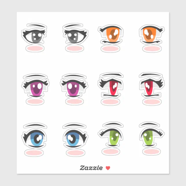 Anime girl eyes sticker | Zazzle