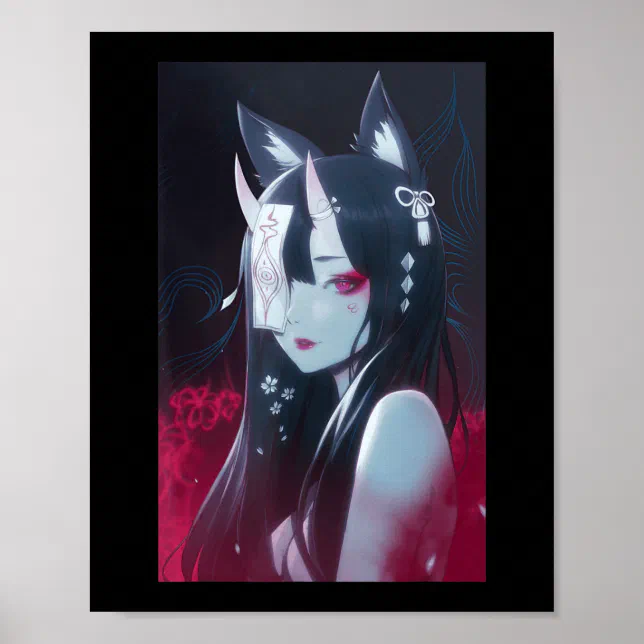 Anime Girl Kawaii Waifu Aesthetic Japanese Manga O Poster | Zazzle