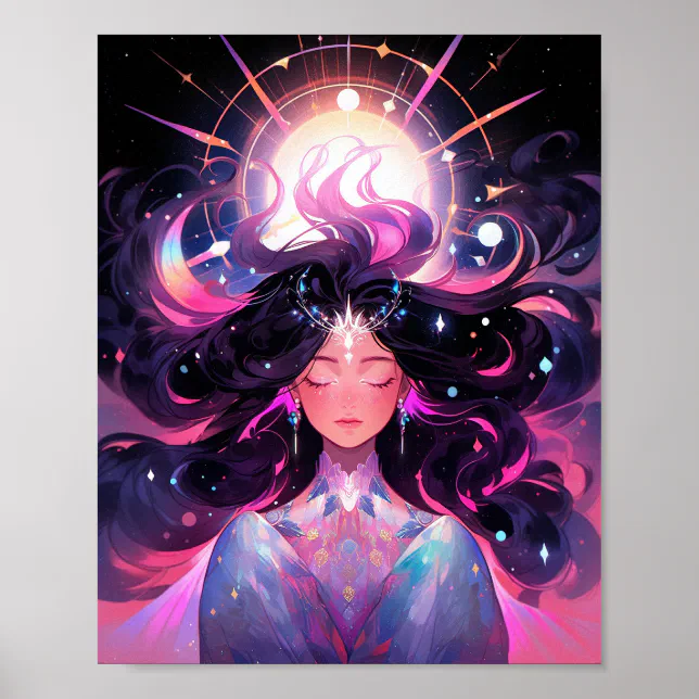 Anime Girl Magical Princess Poster | Zazzle