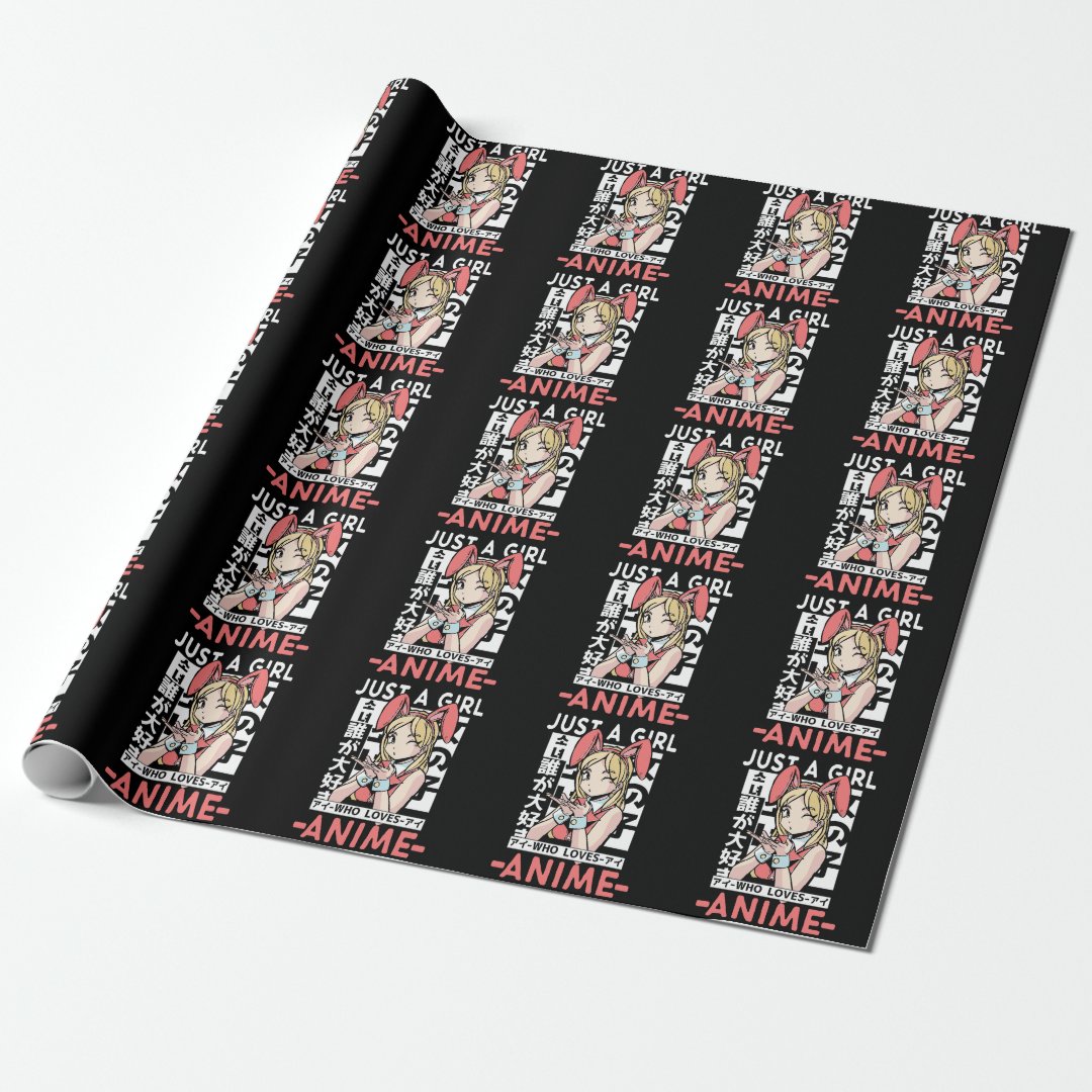 Anime Girl Otaku Teen Japanese Comic Fan Wrapping Paper | Zazzle