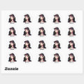 Anime Girl Personalized Classic Round Sticker | Zazzle