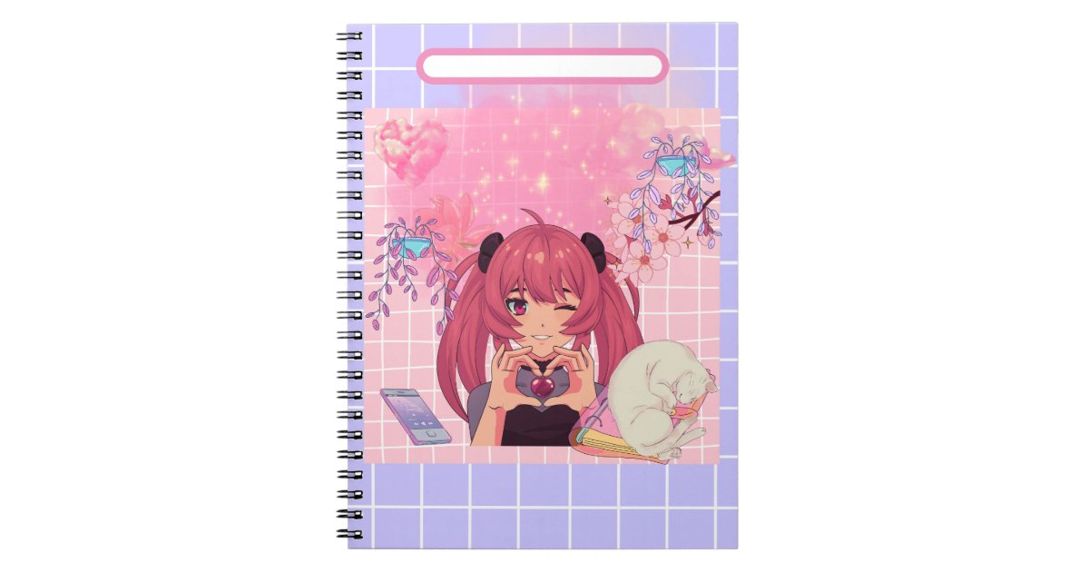 Anime girl showing love notebook | Zazzle