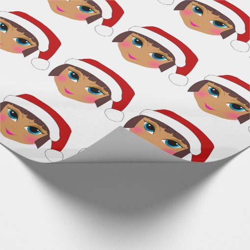 Anime Girl with Santa's Hat Wrapping Paper | Zazzle