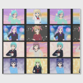 Anime Girls Wrapping Paper | Zazzle