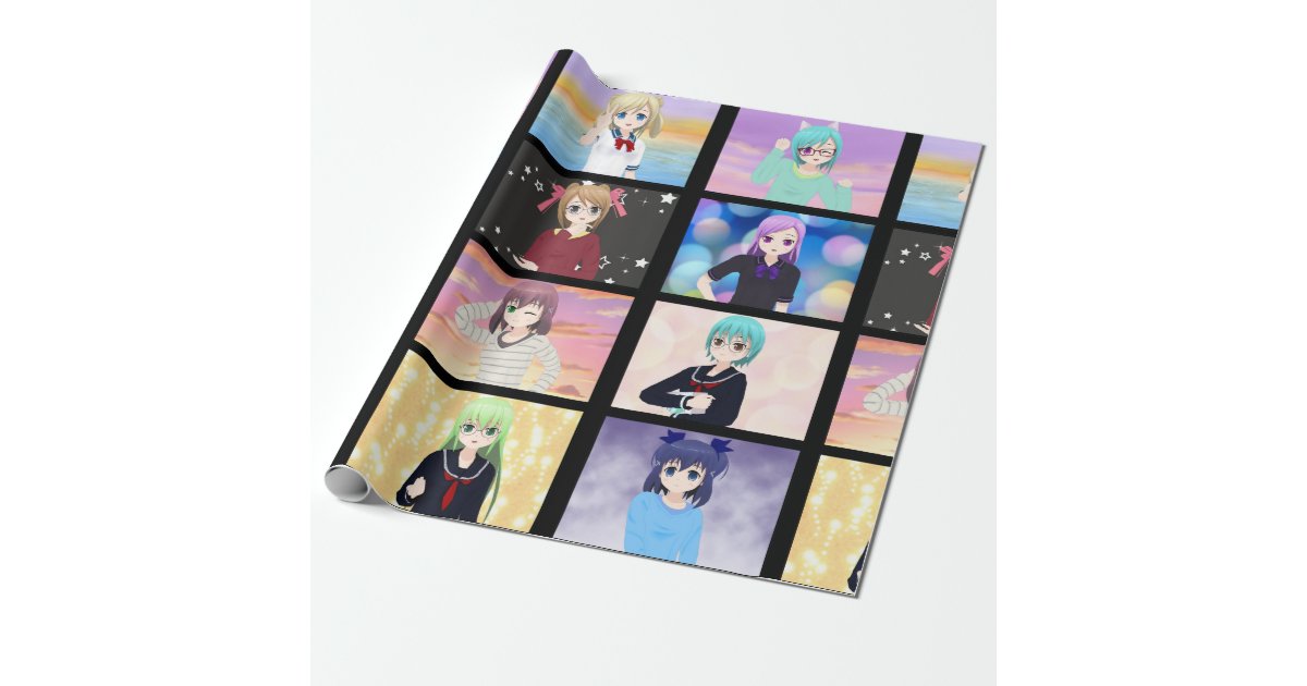 Anime Girls Wrapping Paper | Zazzle