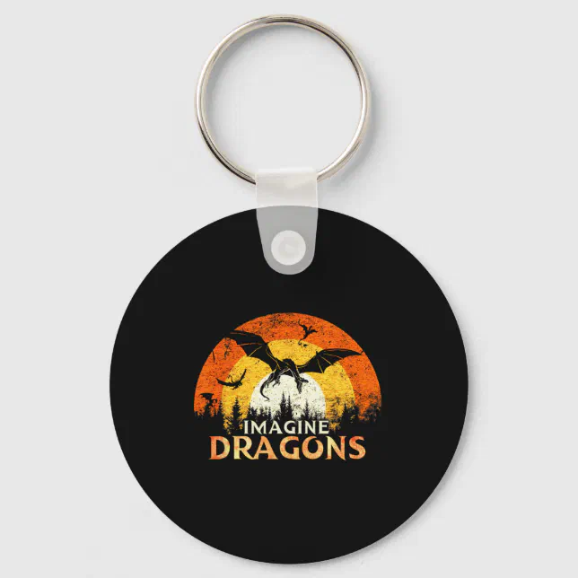 Anime Kawaii Mythical Fantasy Dragons Imagine Vint Keychain | Zazzle