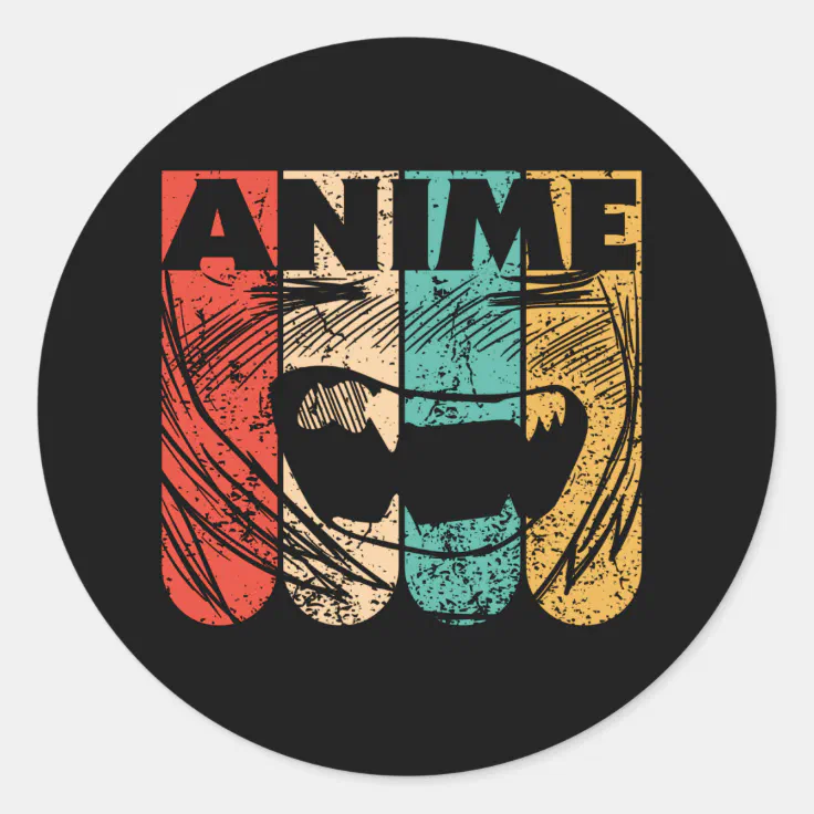 Anime Manga Kawaii Japanese Anime Manga Classic Round Sticker | Zazzle
