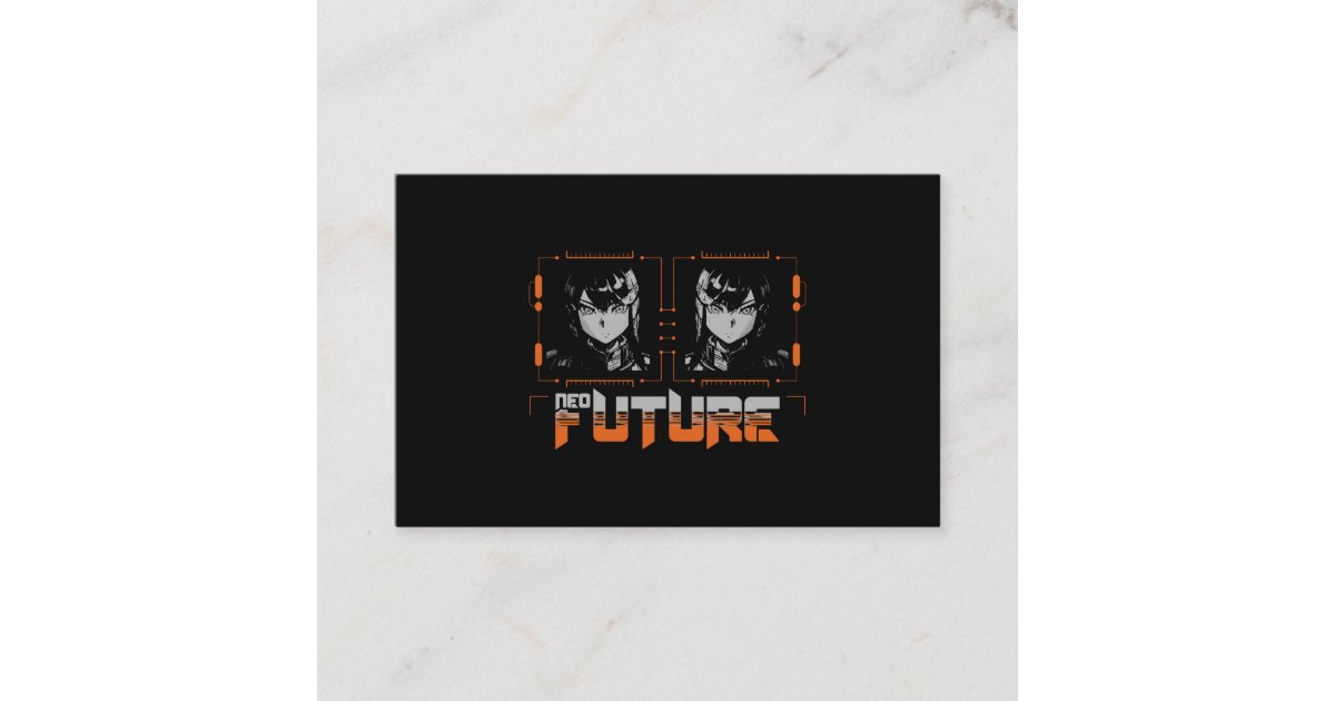 Anime mecha girls business card | Zazzle