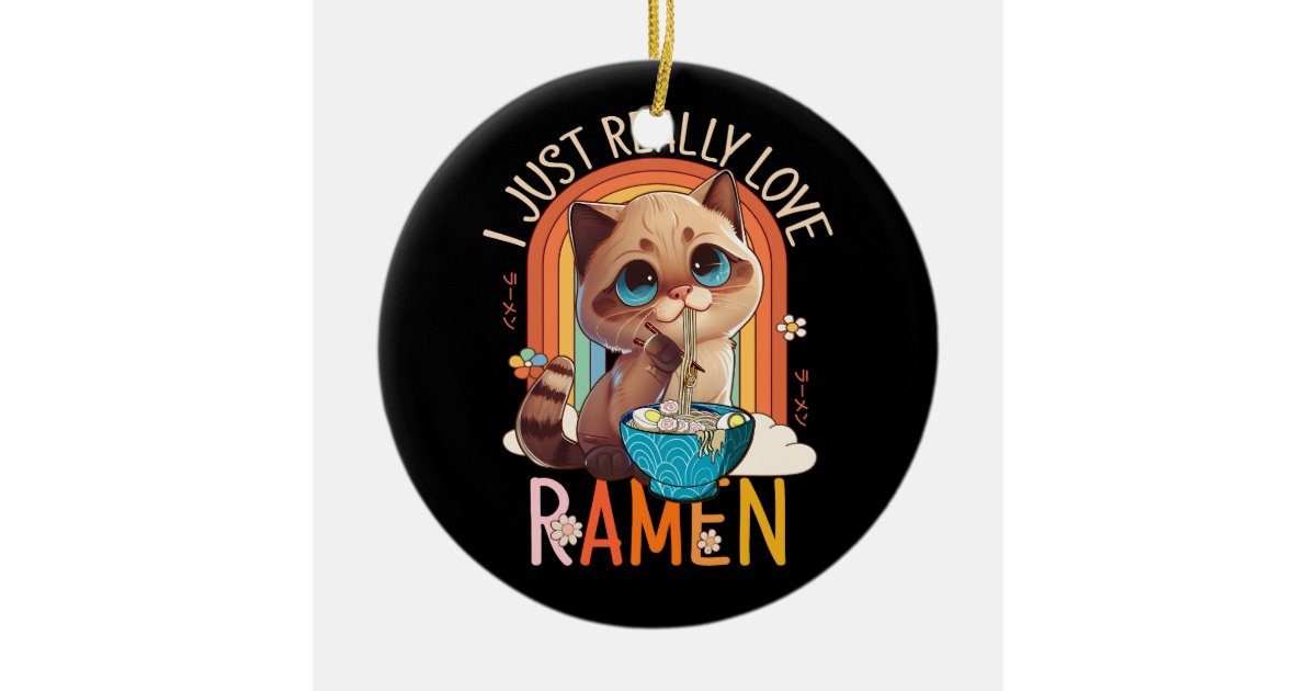 Anime Merch Kawaii Really Love Ramen Japanese Nood Ceramic Ornament ...