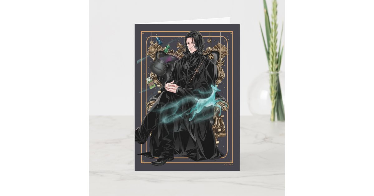 Anime Professor Severus Snape Seated Card | Zazzle
