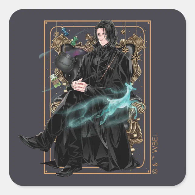 Anime Professor Severus Snape Seated Square Sticker | Zazzle
