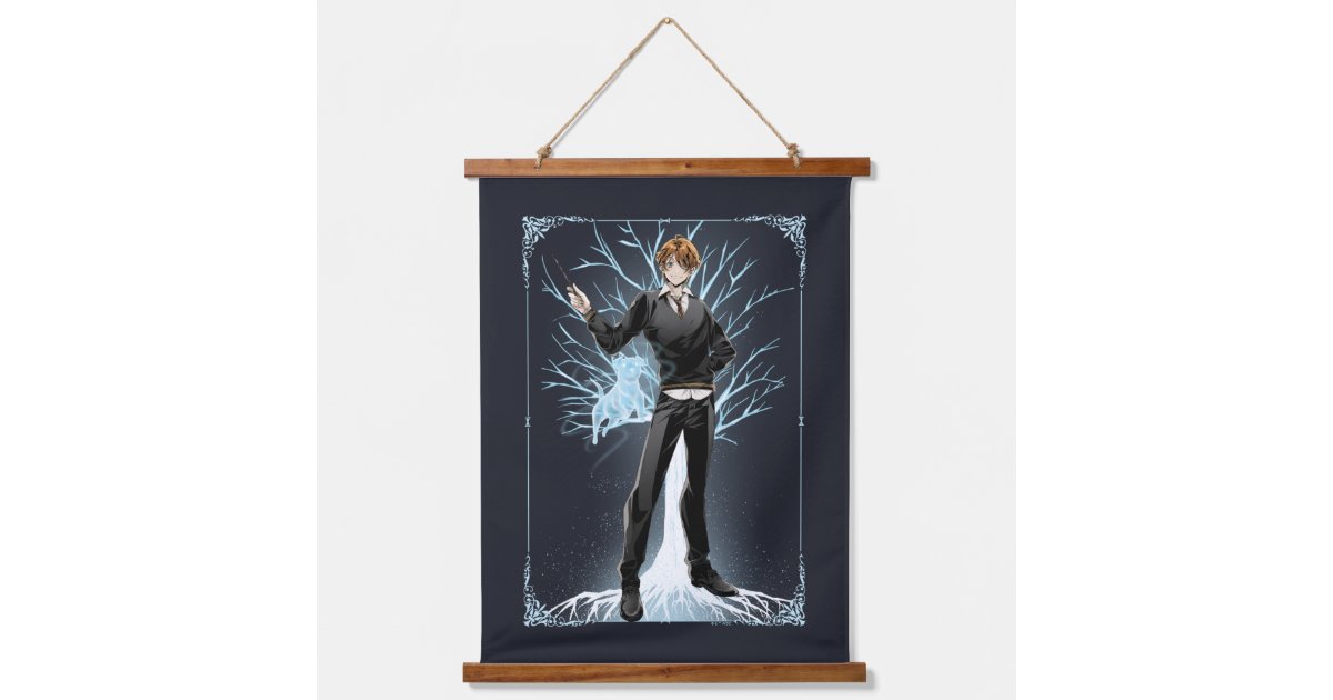 Anime Ron Weasley's Jack Russell Terrier Patronus Hanging Tapestry | Zazzle