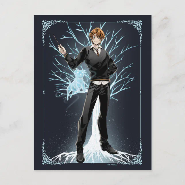 Anime Ron Weasley's Jack Russell Terrier Patronus Postcard | Zazzle