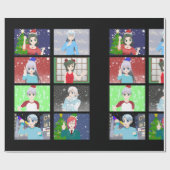 Anime style Christmas wrapping paper | Zazzle