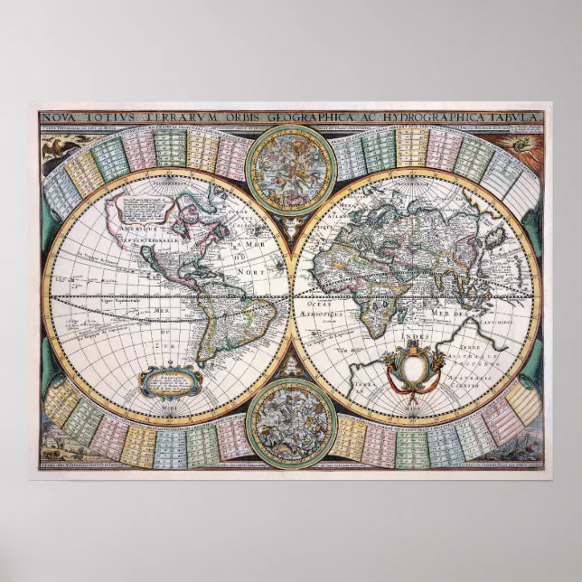 Anitique Replica Map of the World Poster | Zazzle