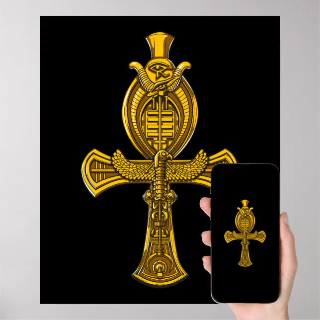 Ankh Eye Of Horus Ancient Egyptian Sacred Symbol Poster | Zazzle