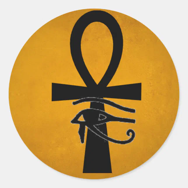Ankh with Horus Eye Classic Round Sticker | Zazzle