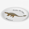 Ankylosaurus armoured dinosaur illustration paper plates | Zazzle