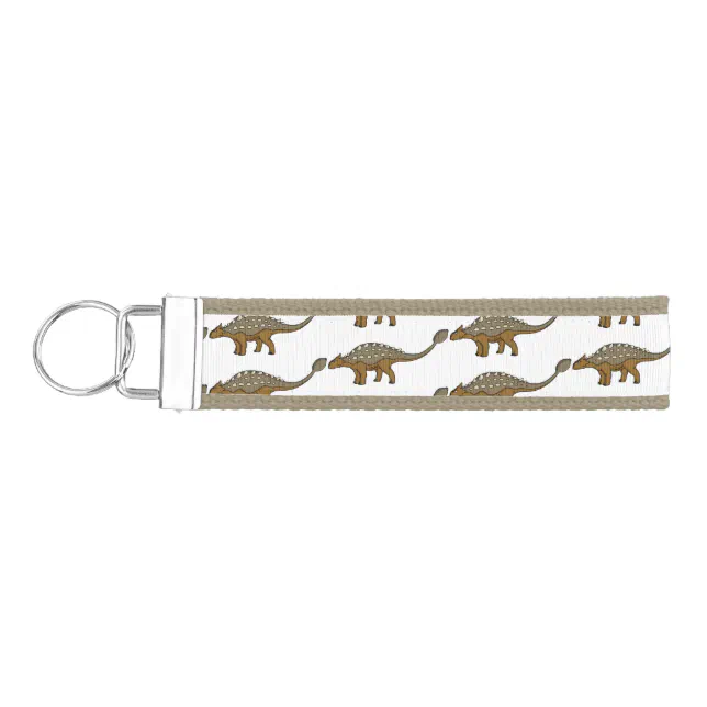 Ankylosaurus armoured dinosaur illustration wrist keychain | Zazzle