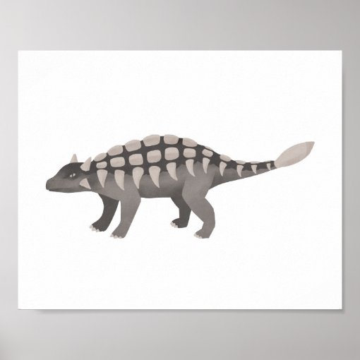 Ankylosaurus Dinosaur Kids Room Poster | Zazzle