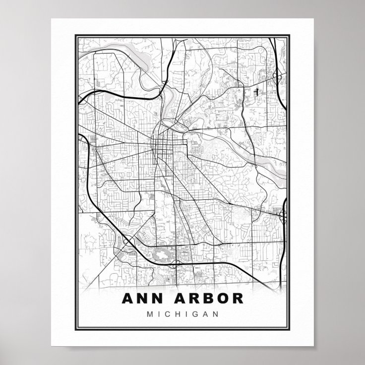 Ann Arbor Map Poster | Zazzle
