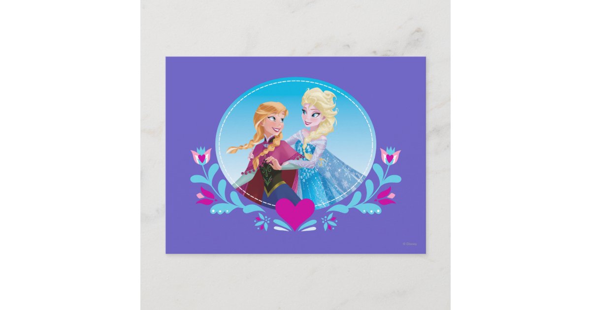 Anna and Elsa | Embracing Postcard | Zazzle