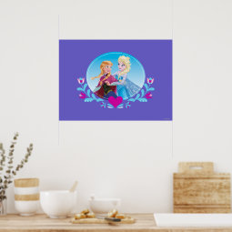 Anna and Elsa | Embracing Poster | Zazzle