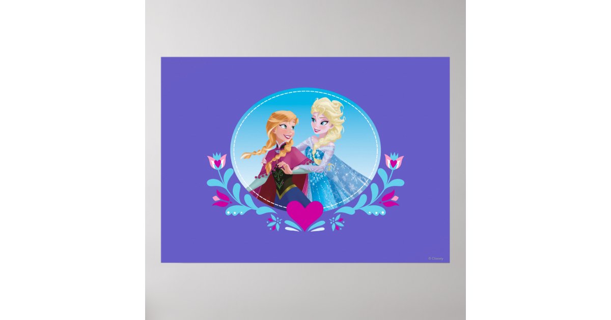 Anna and Elsa | Embracing Poster | Zazzle