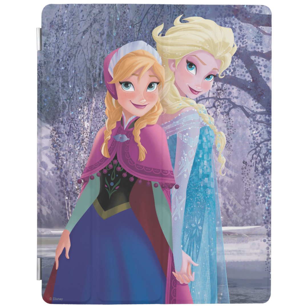 Anna and Elsa | Holding Hands iPad Smart Cover | Zazzle