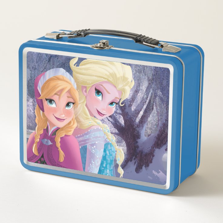 Anna and Elsa | Holding Hands Metal Lunch Box | Zazzle
