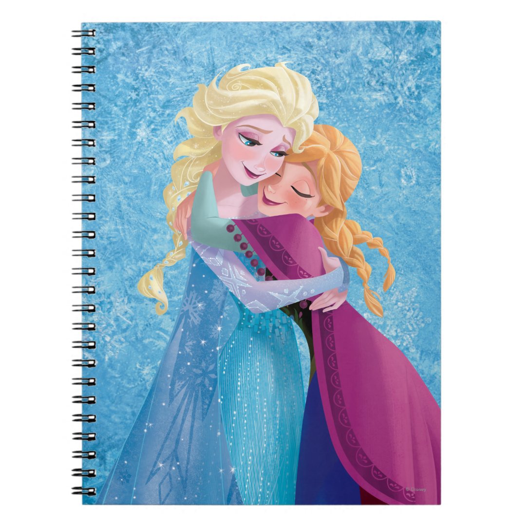 Anna and Elsa | Hugging Notebook | Zazzle