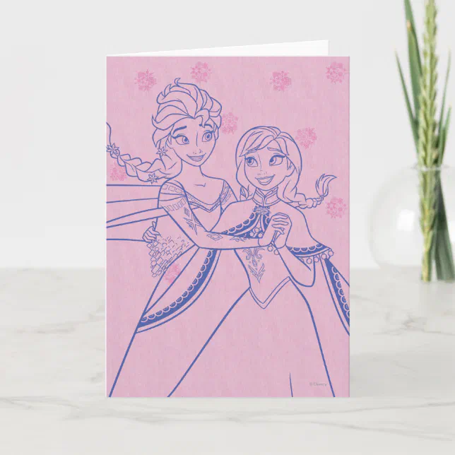 Anna and Elsa | I Love My Sister Card | Zazzle