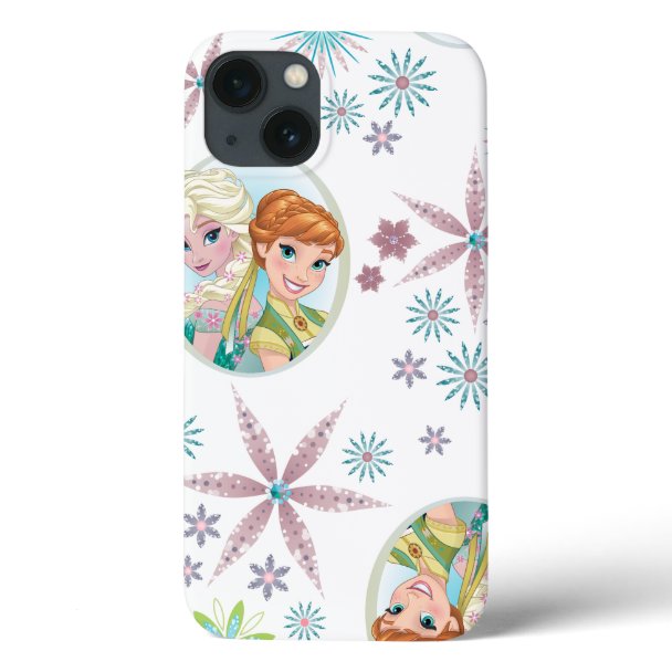 Anna and Elsa Pattern Fabric | Zazzle
