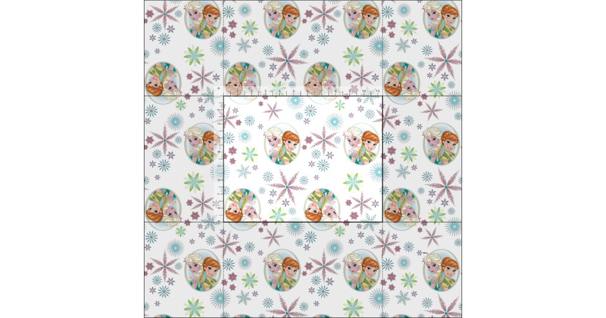 Anna and Elsa Pattern Fabric | Zazzle