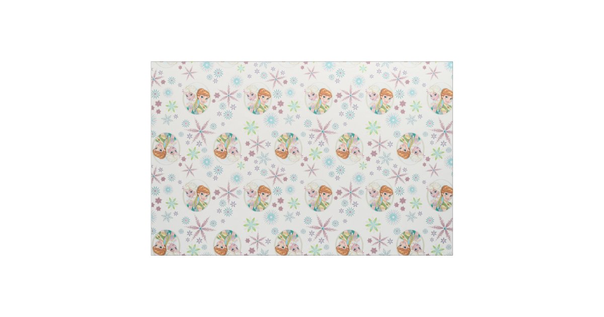 Anna and Elsa Pattern Fabric | Zazzle