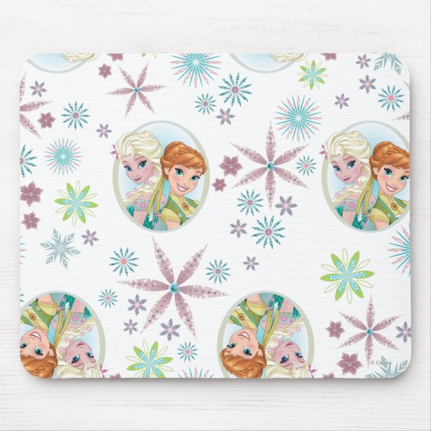 Anna and Elsa Pattern Fabric | Zazzle