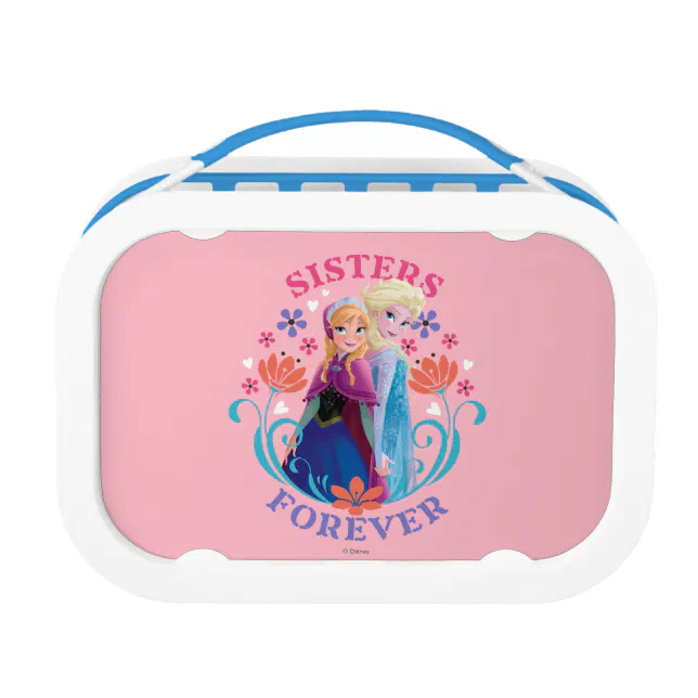 Anna and Elsa | Sisters with Flowers Lunch Box | Zazzle