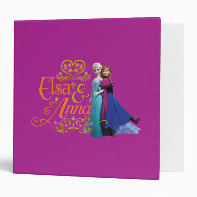 Anna and Elsa | Standing Back to Back Binder | Zazzle