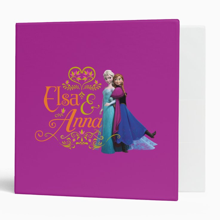 Anna and Elsa | Standing Back to Back Binder | Zazzle