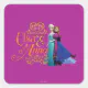 Anna and Elsa | Standing Back to Back Square Sticker | Zazzle