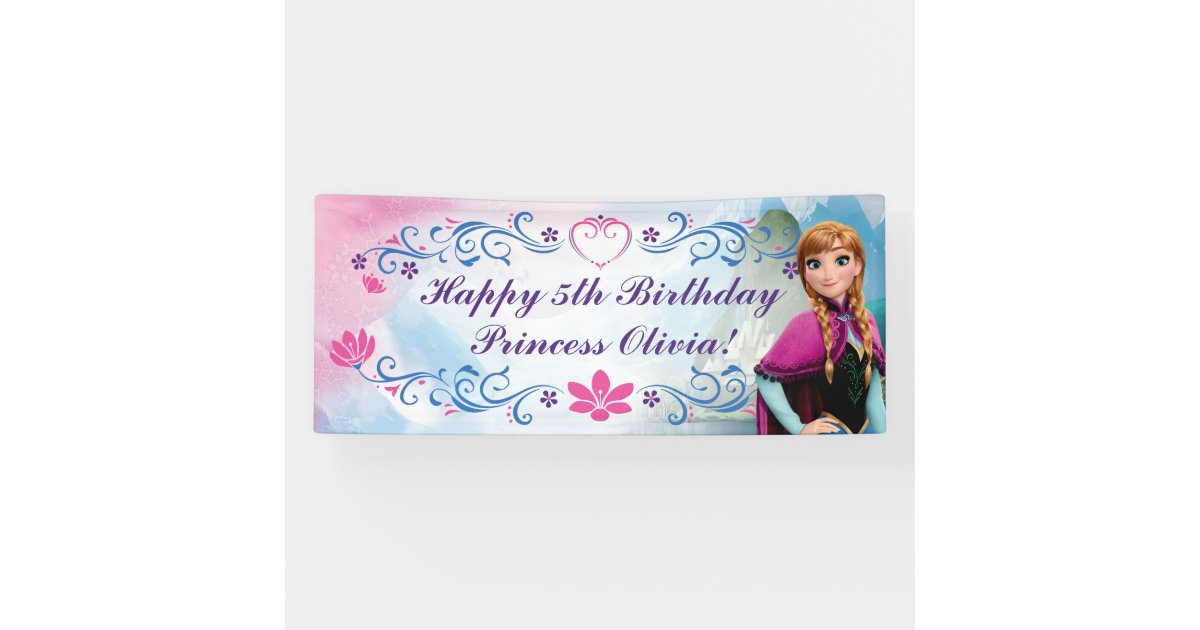 Anna Floral Birthday Banner | Zazzle