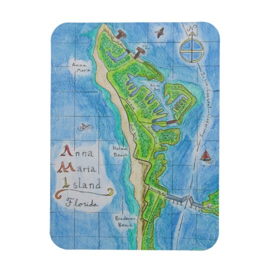 Anna Maria Island Map Magnet | Zazzle.com