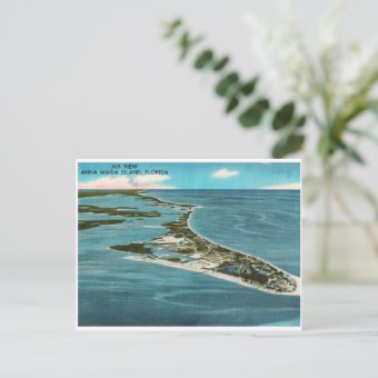 Anna Maria Island Vintage Aerial View Postcard | Zazzle