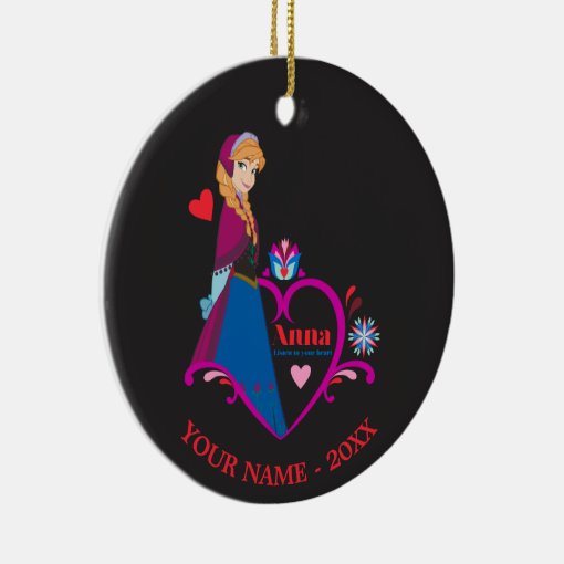 Anna | Pink Heart Add Your Name Ceramic Ornament | Zazzle