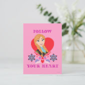 Anna | Portrait in Red Heart Postcard | Zazzle