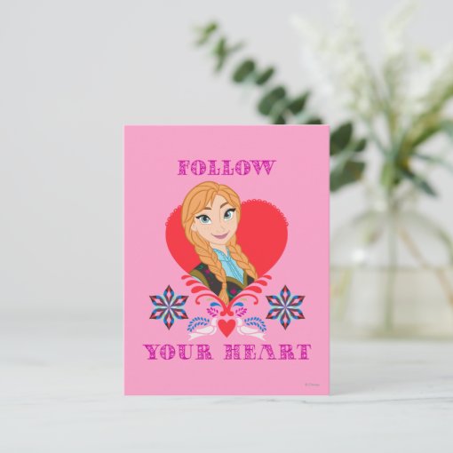Anna | Portrait in Red Heart Postcard | Zazzle