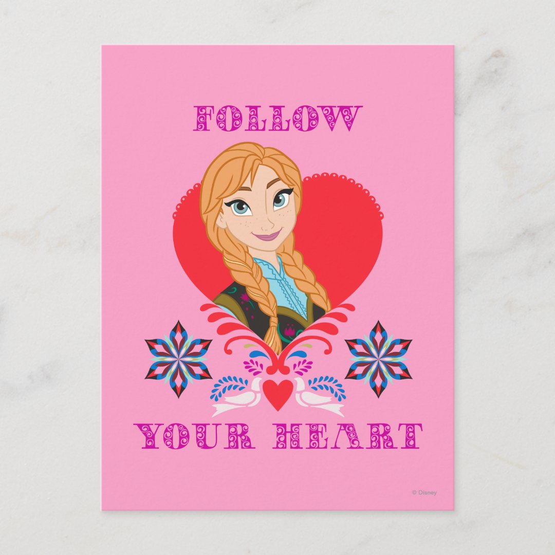 Anna | Portrait in Red Heart Postcard | Zazzle