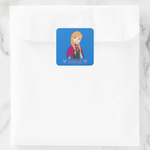 Anna | Portrait with Name Square Sticker | Zazzle